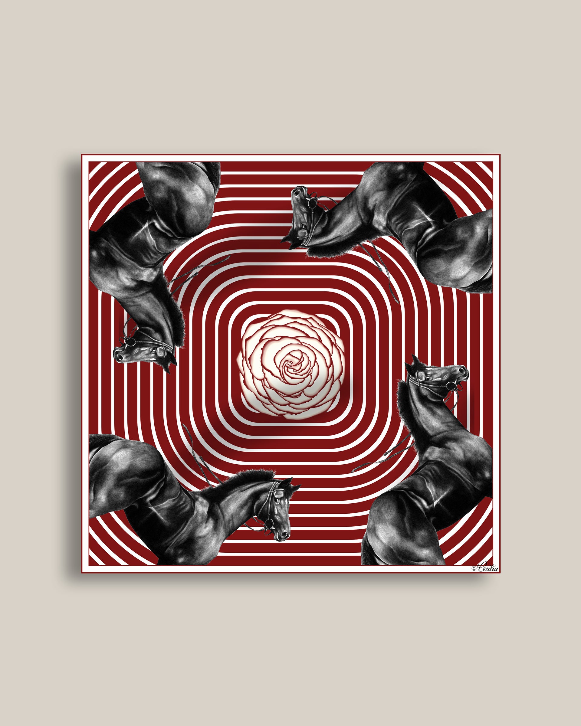 Course Des Roses 90 Silk Twill Scarf – CECILIA